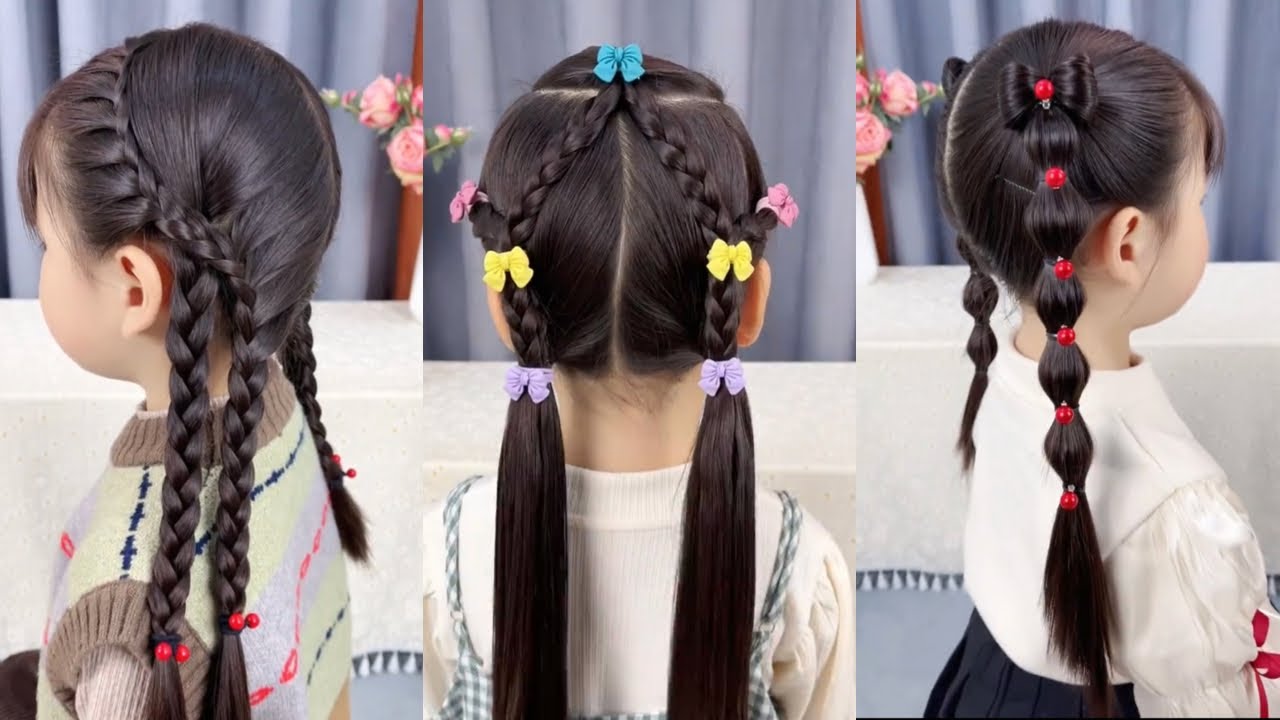Beautiful kids hairstyles tutorials | Cute hairstyles for school girls ...