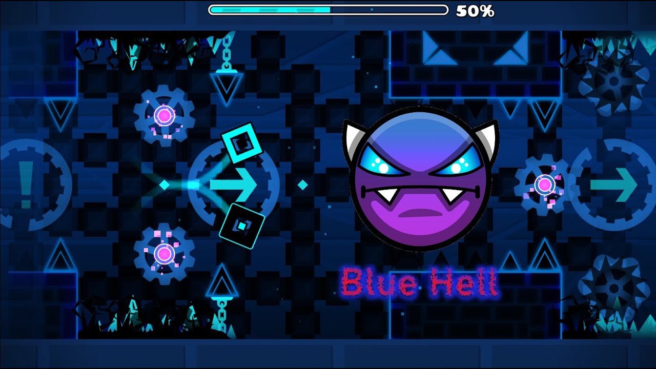 Geometry Dash - Blue Hell by LaZye (Eazy Demon) - YouTube