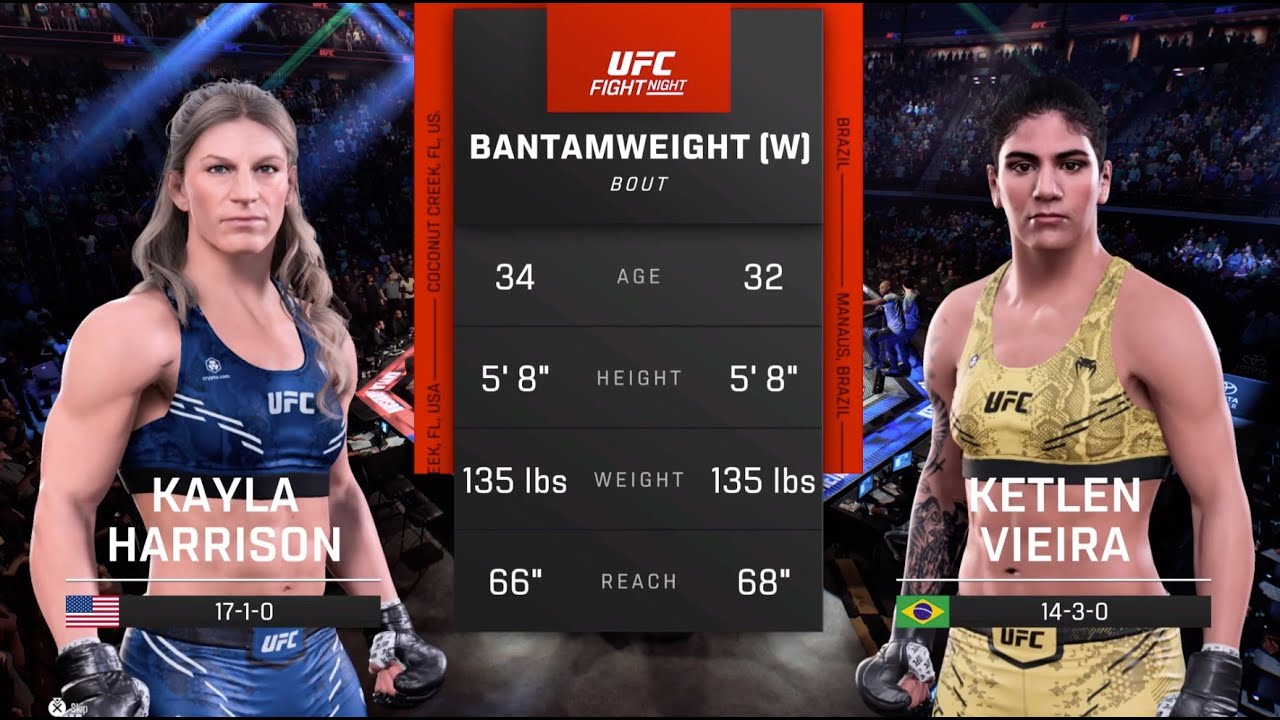 UFC 307 Kayla Harrison vs Ketlen Vieira BW Fight Simulation 🇺🇸🇧🇷👊🎮 ...