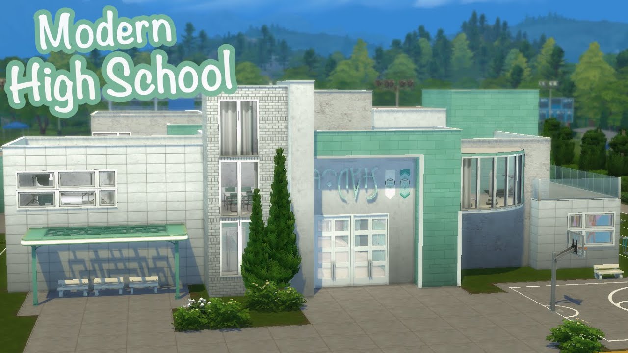 Modern High School With Dormitory - Sims 4 Speed Build no cc - YouTube