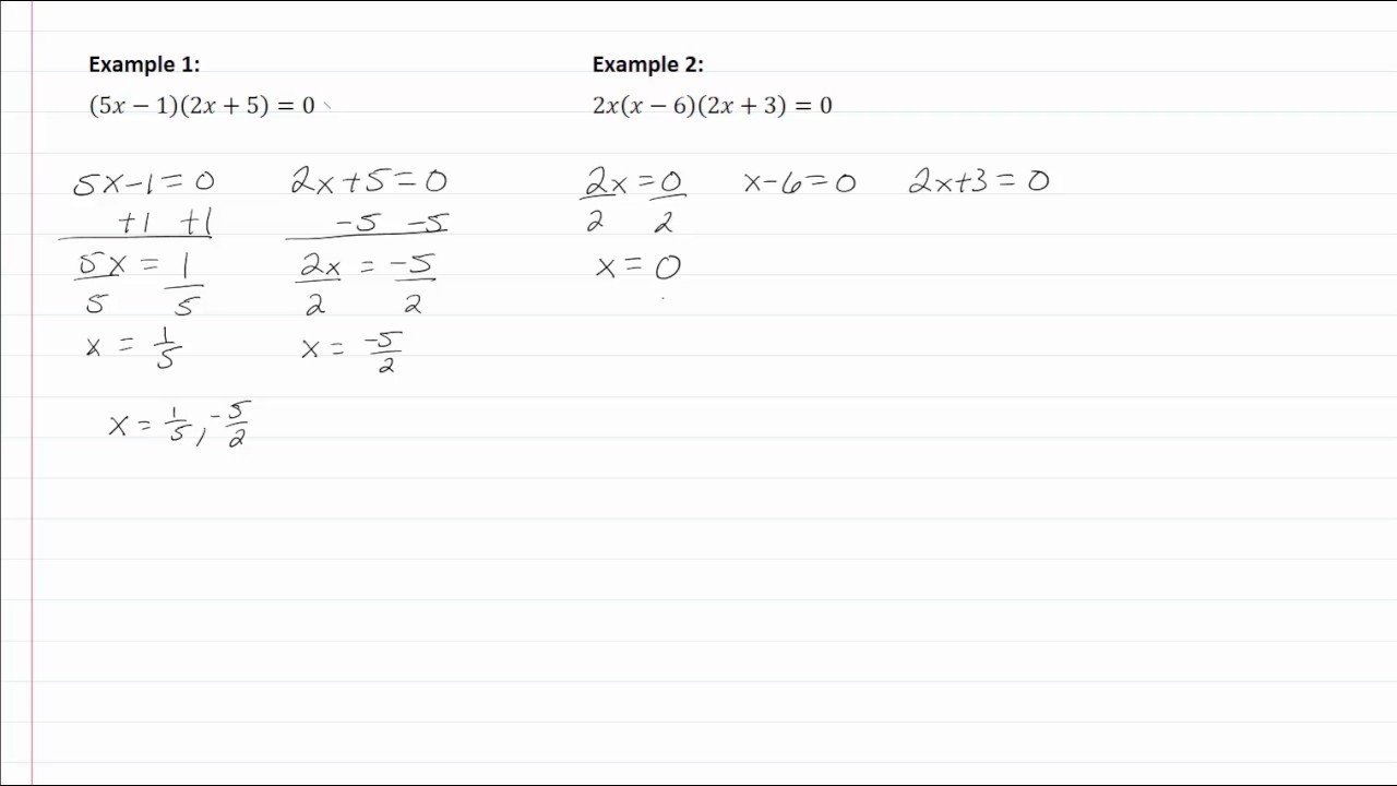 10.5a : Zero Product Rule - YouTube