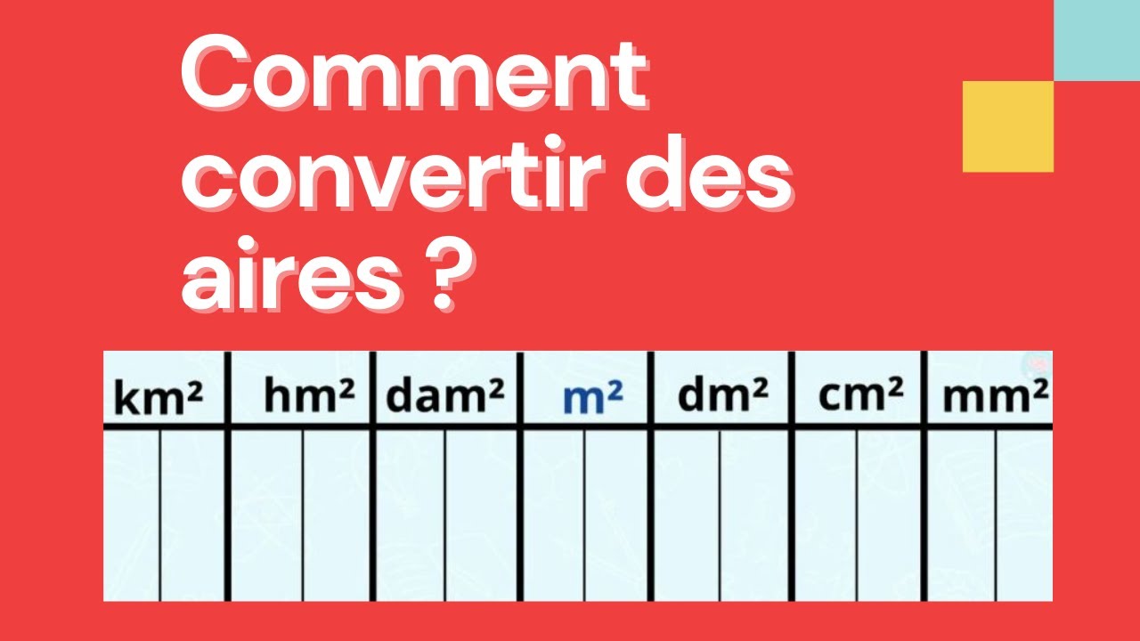 6ème - Comment convertir des aires à l'aide d'un tableau ? 3 exemples - YouTube