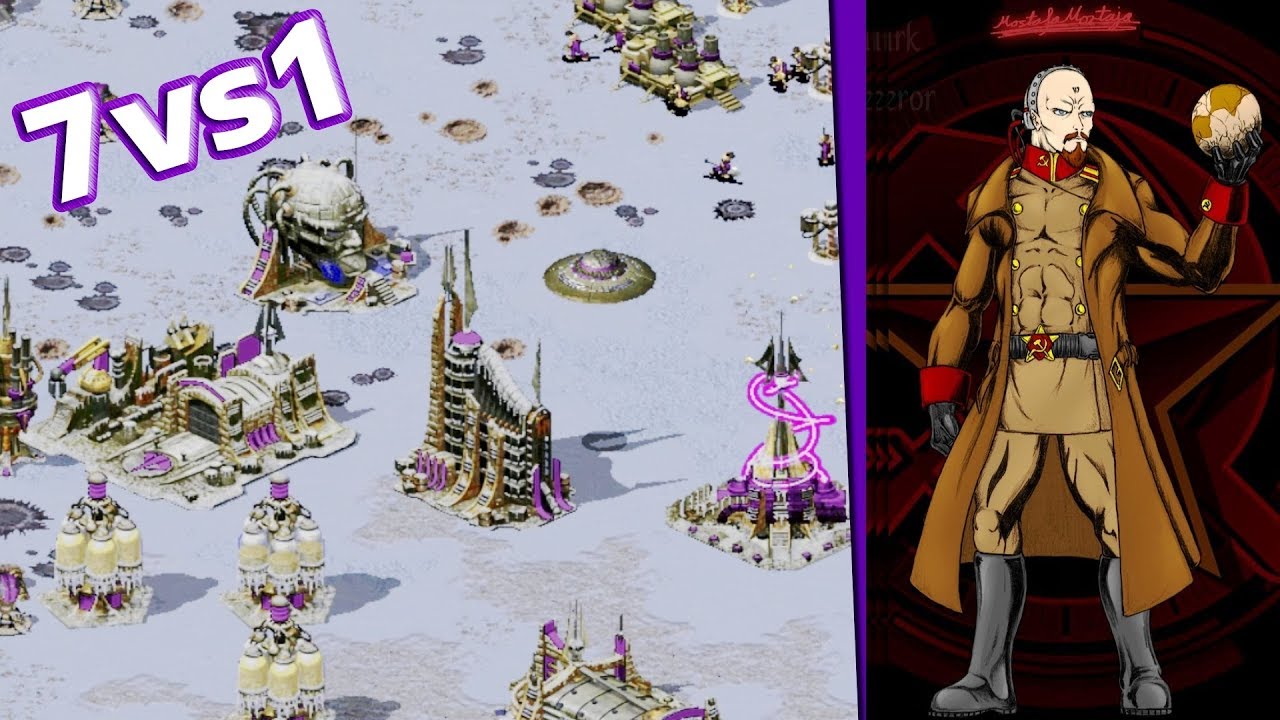 Red Alert 2 - Brain Dead Map (Last YR Allied Mission) - 7 vs 1 - YouTube