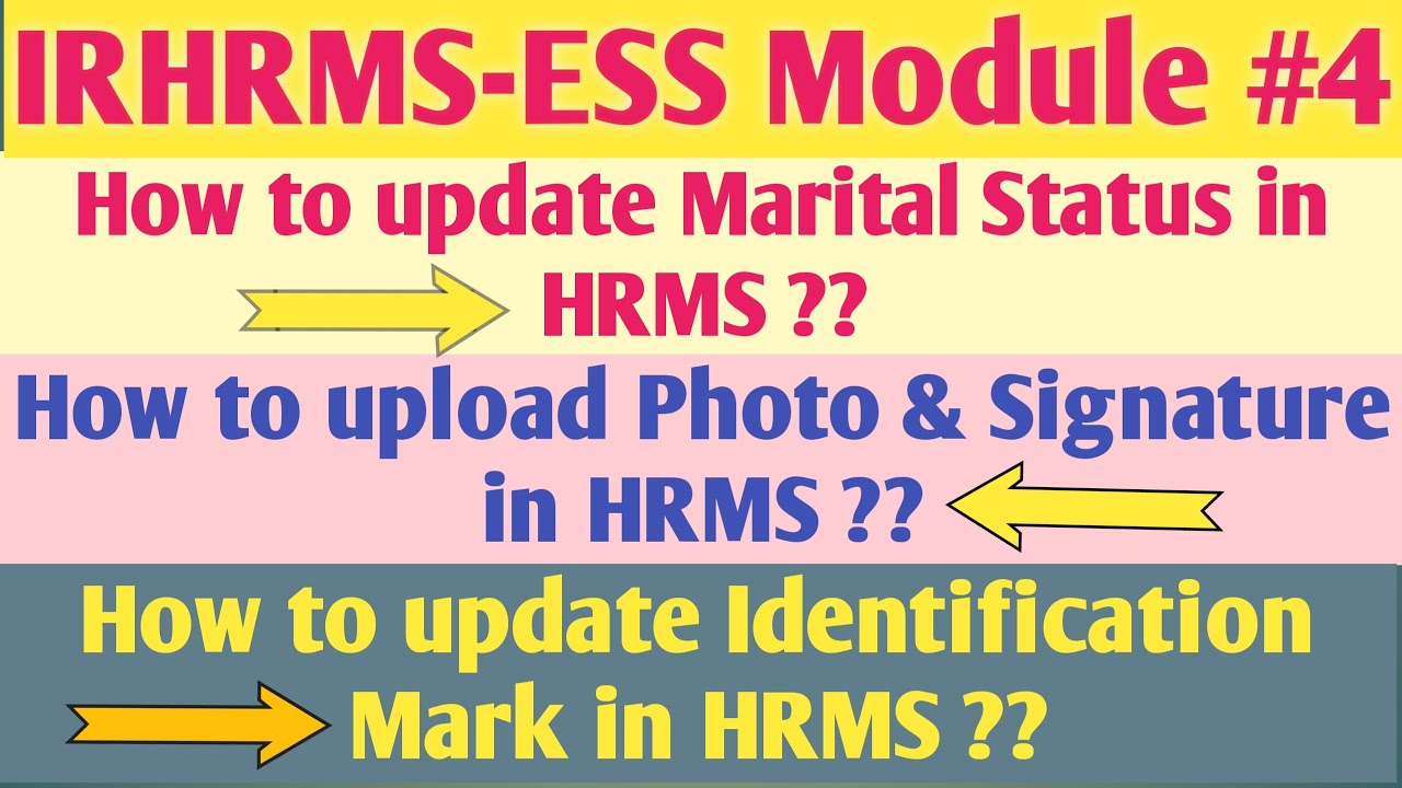 How to update Marital Status in HRMS || How to upload Photo & Signature ...