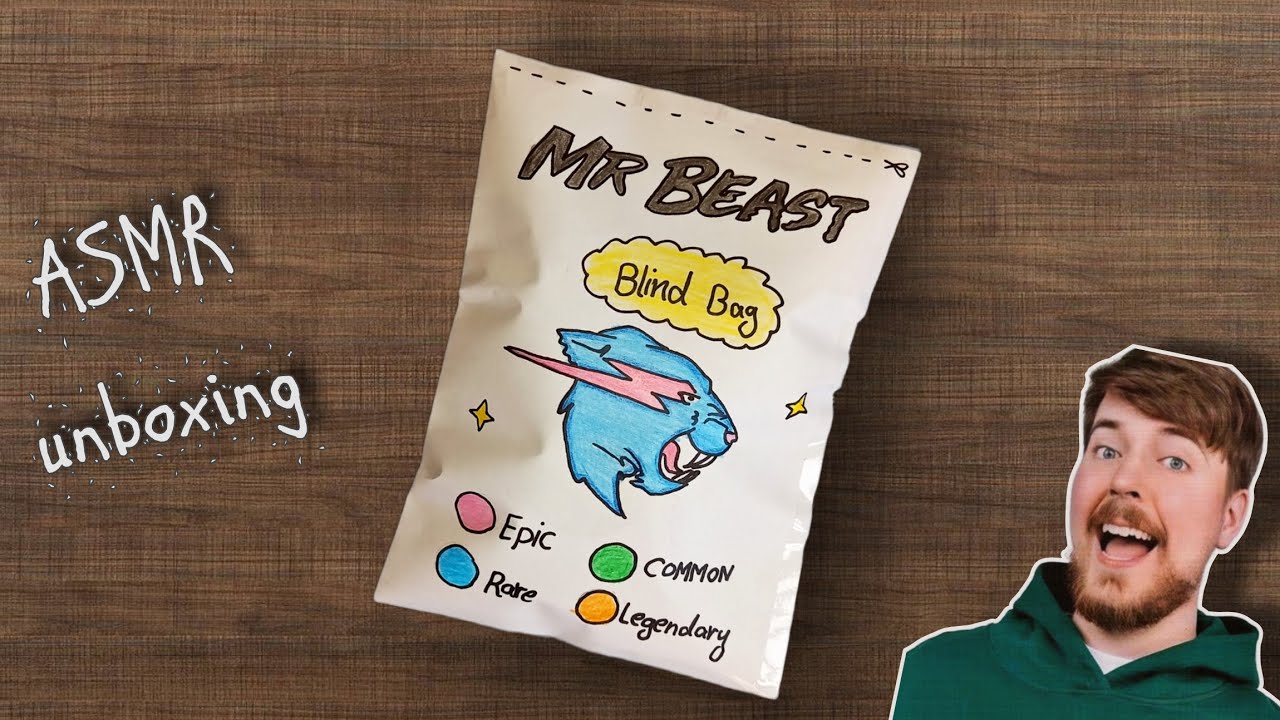 Mrbeast blind bag paper | ASMR | Satisfying unboxing - YouTube