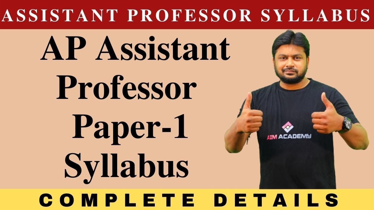 AP Assistant Professor 2017-18 Paper-1 Syllabus -Complete Details - YouTube