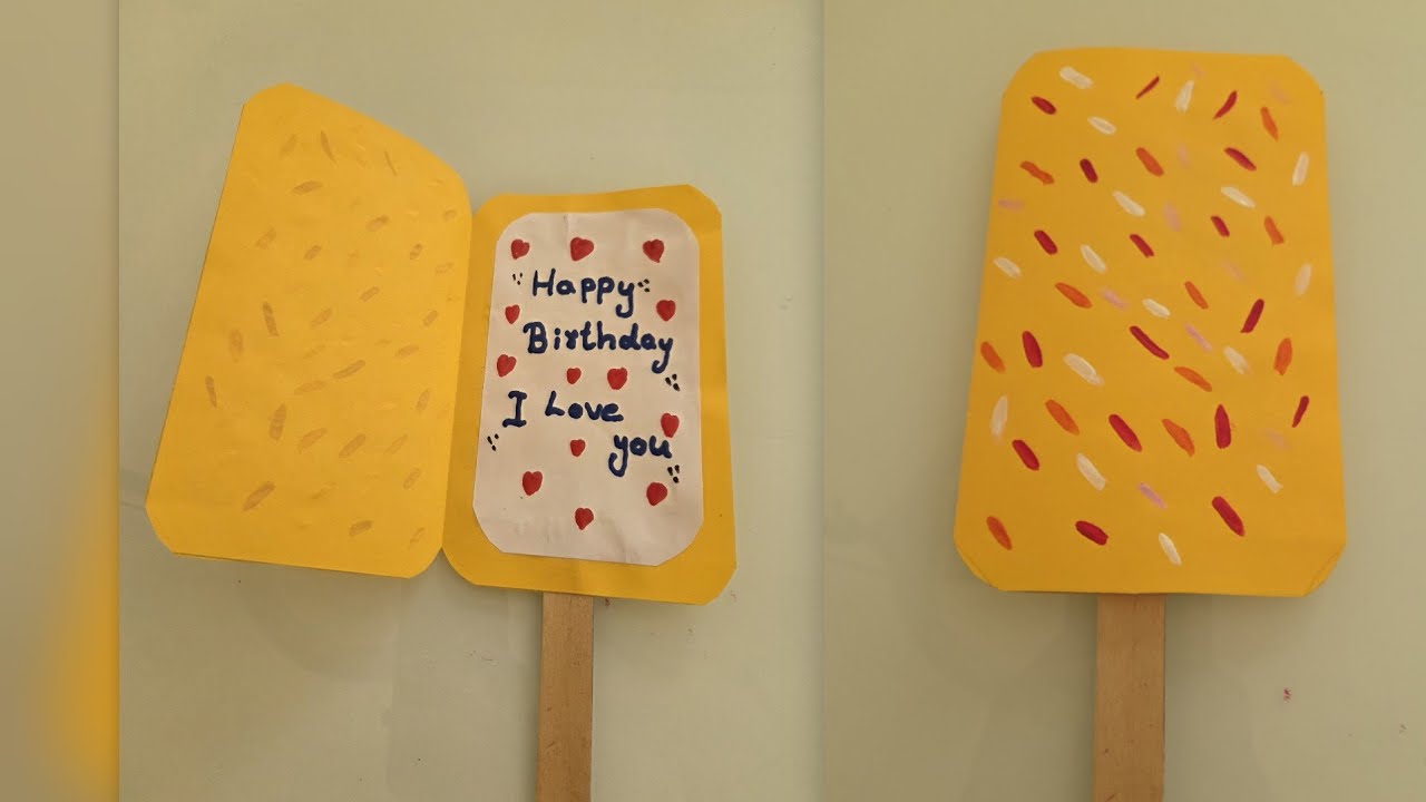 DIY Icecream 🍦 stick Card making | Birthday card ideas - YouTube