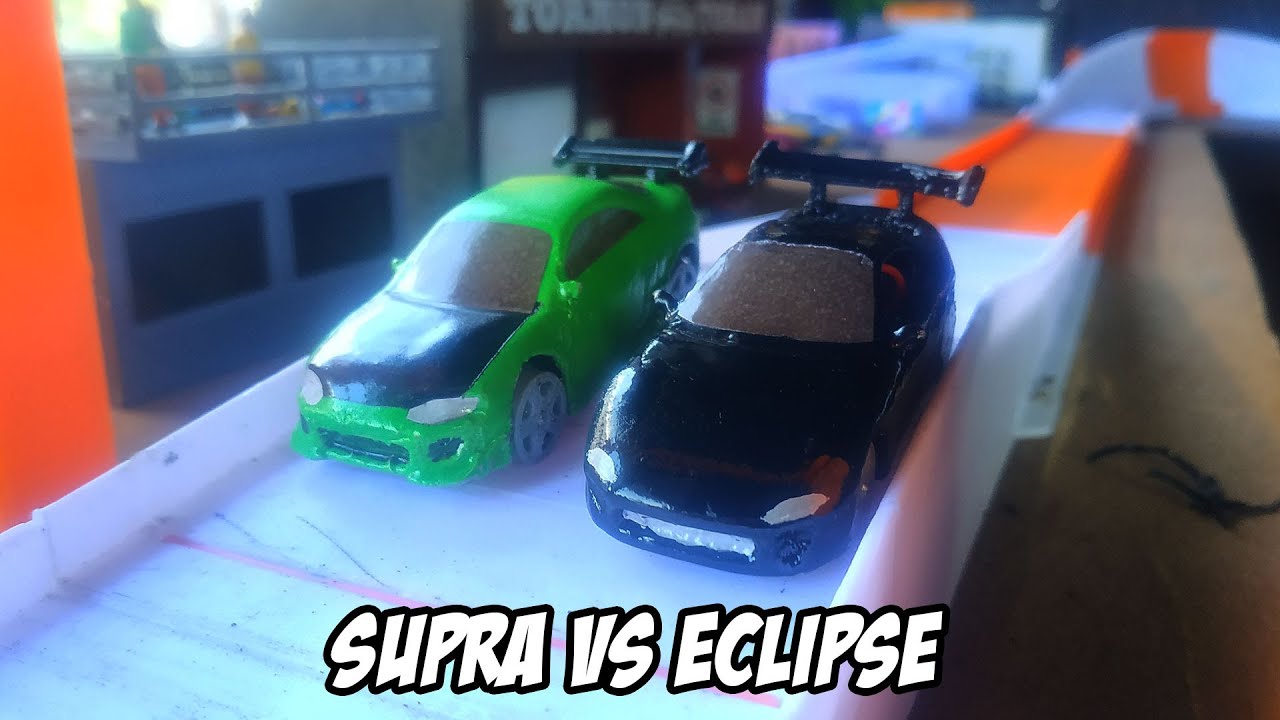 Head To Head Racing - Toyota Supra Vs Mitsubishi Eclipse - YouTube