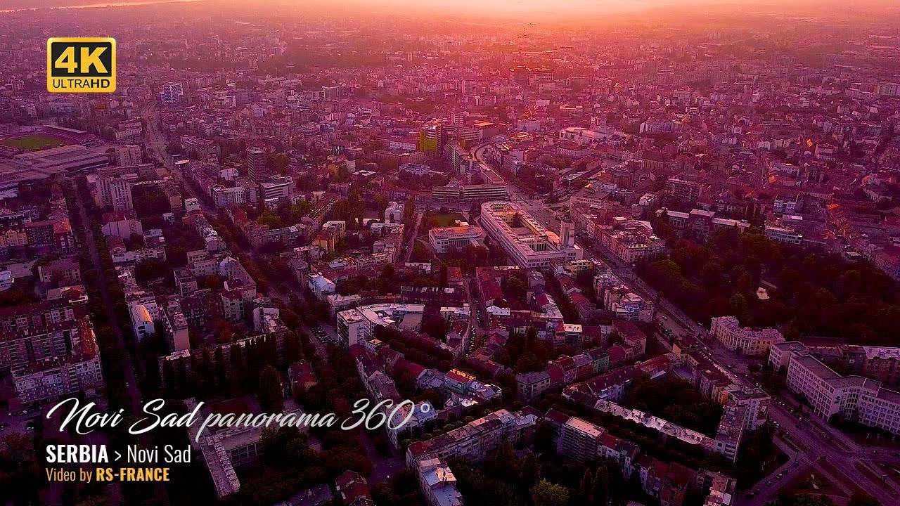 4K - Novi Sad, Panorama 360° on Sunset & Night - YouTube