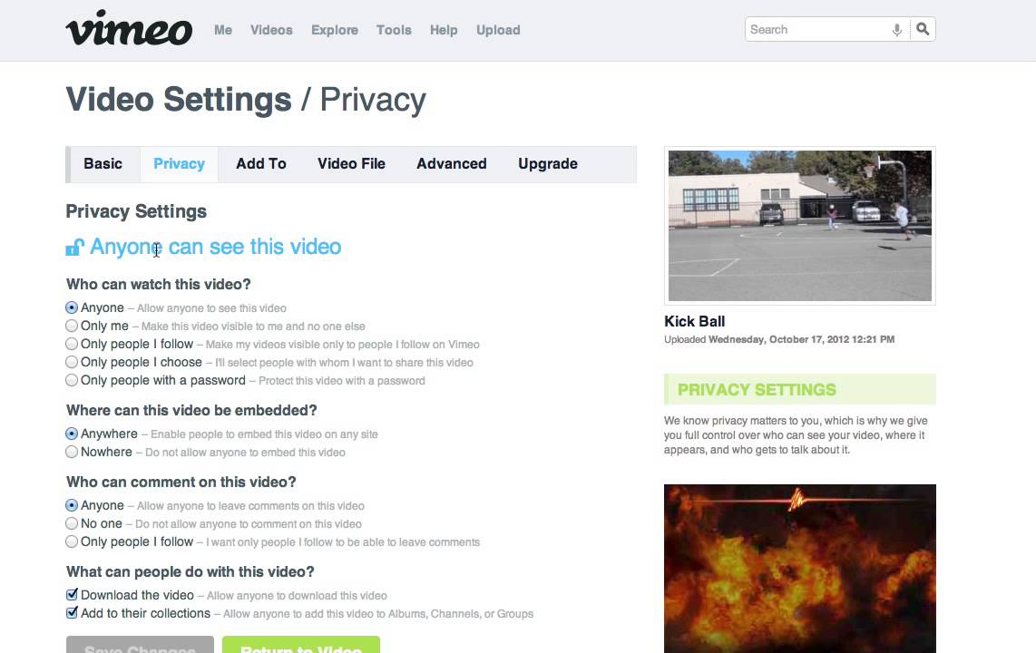 privacy settings screencast (vimeo) - YouTube