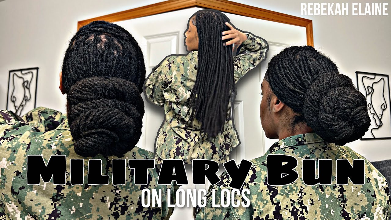 Military Bun on My Long Locs| Rebekah Elaine | Loc Diaries - YouTube
