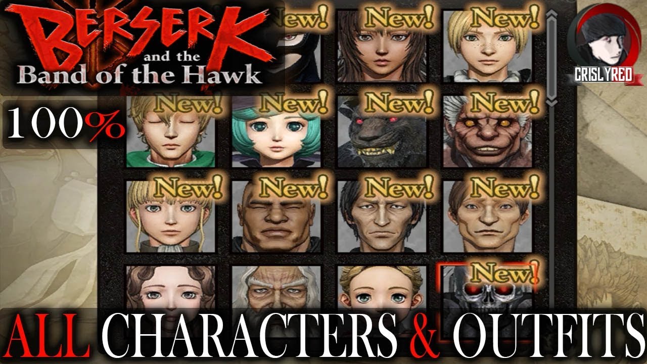 BERSERK and the Band of the Hawk - ALL CHARACTERS & OUTFITS 100% - ITA ...
