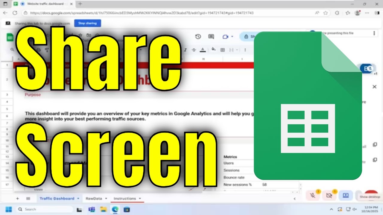 How To Share Screen During Meeting on Google Sheets [Guide] - YouTube