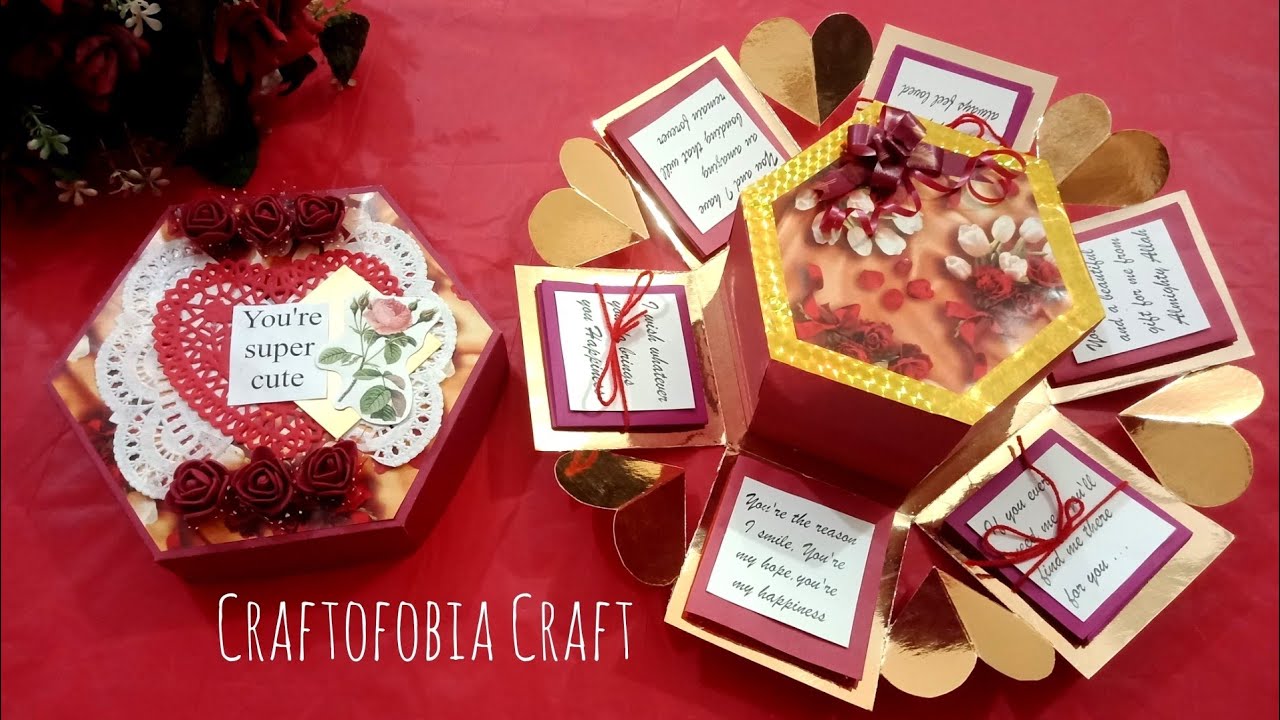 Hexagon Explosion Box | Gift Box Ideas | Exploding Box - YouTube