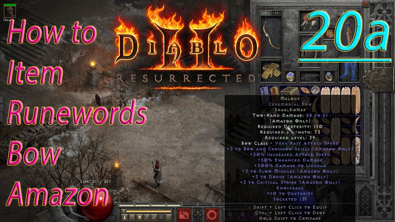 Diablo2 Resurrected : Runeword item Melody - Bow Amazon - D2r - Hướng ...
