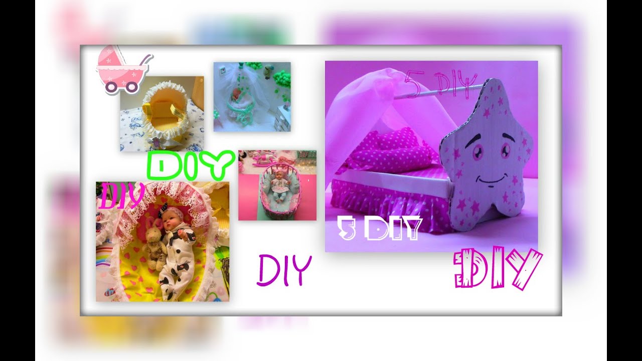 5 DIY Baby Doll Hacks and Crafts / Miniature Baby, Crib, and more ...