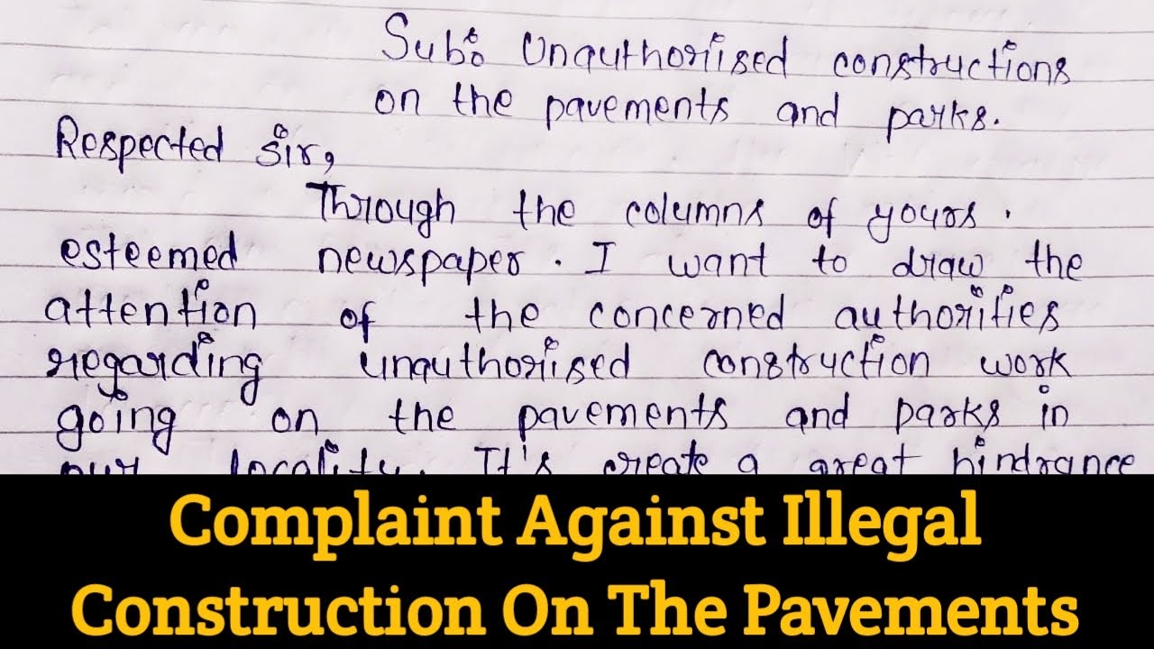 Complaint Against Illegal Constructions On Pavements Letter To Editor complaint-against-illegal-constructions-on-pavements-letter-to-editor