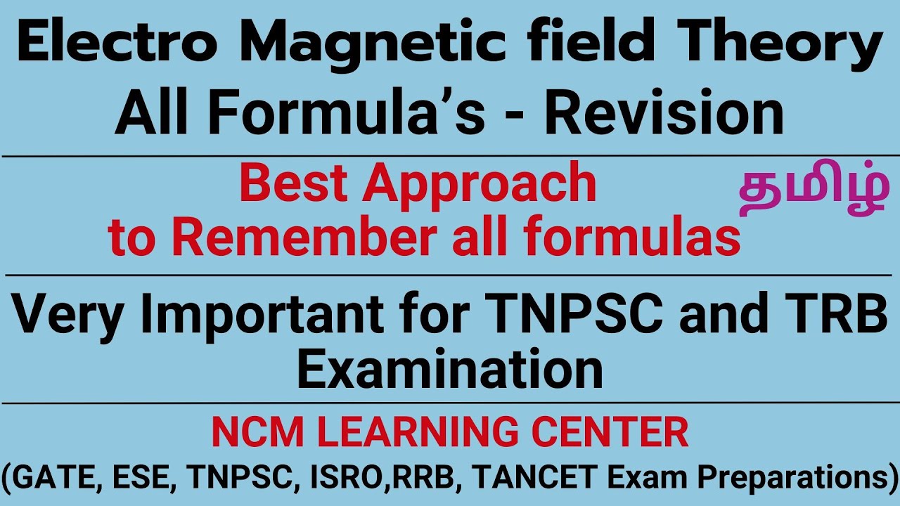 Electro Magnetic Field theory - Formula for all topics - How to ...