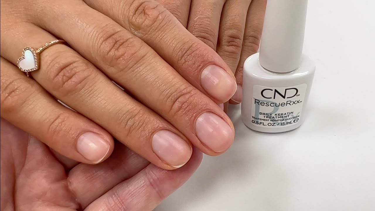 Treating peeling nails with CND Rescue RXx keratin treatment. [pro nail ...