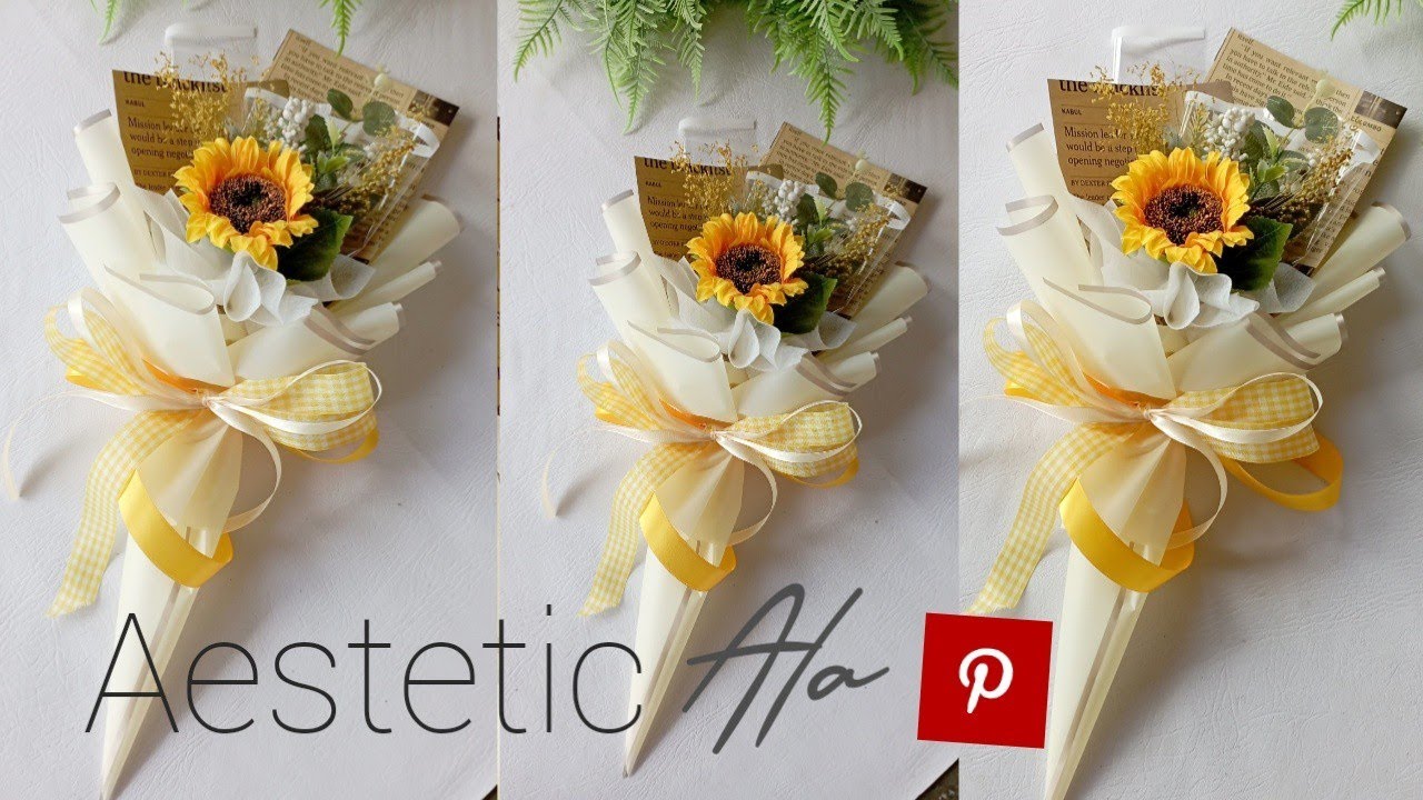 BUKET BUNGA MATAHARI AESTHETIC ALA PINTEREST WRAPPING CORN / BUKET ...