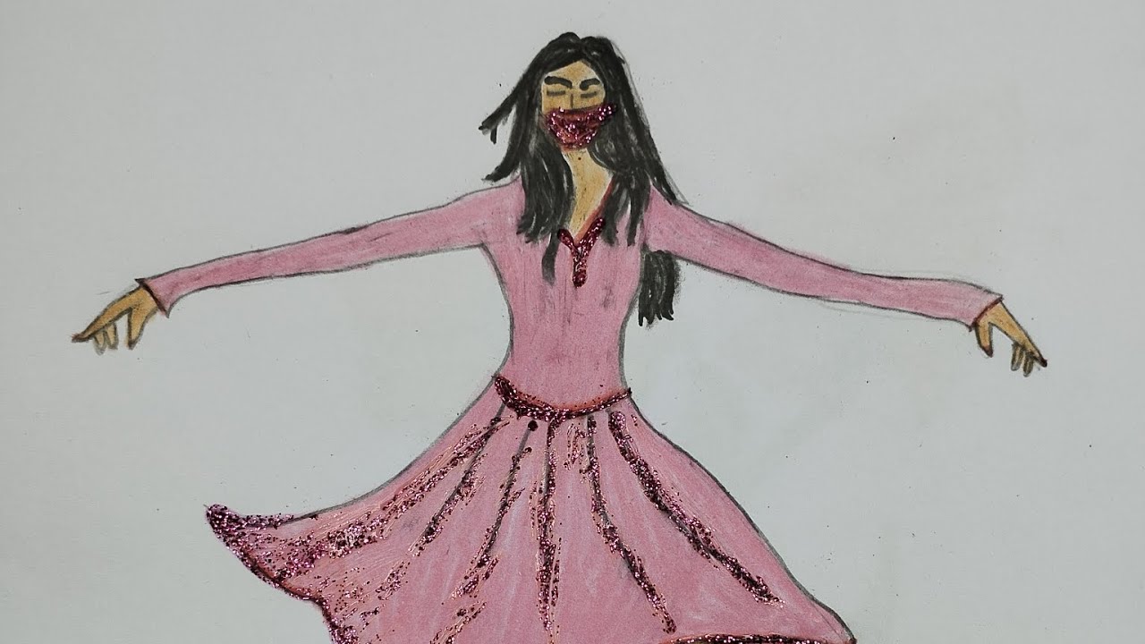 Dancing Girl Artistry: A Mesmerizing Drawing Unveiled Through Pencil ...