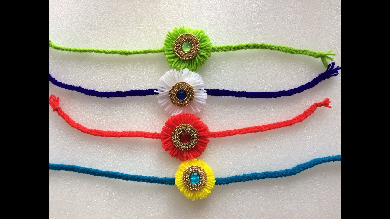 DIY Woollen Craft Idea | Rakhi Making With Wool | Rakhi For ...