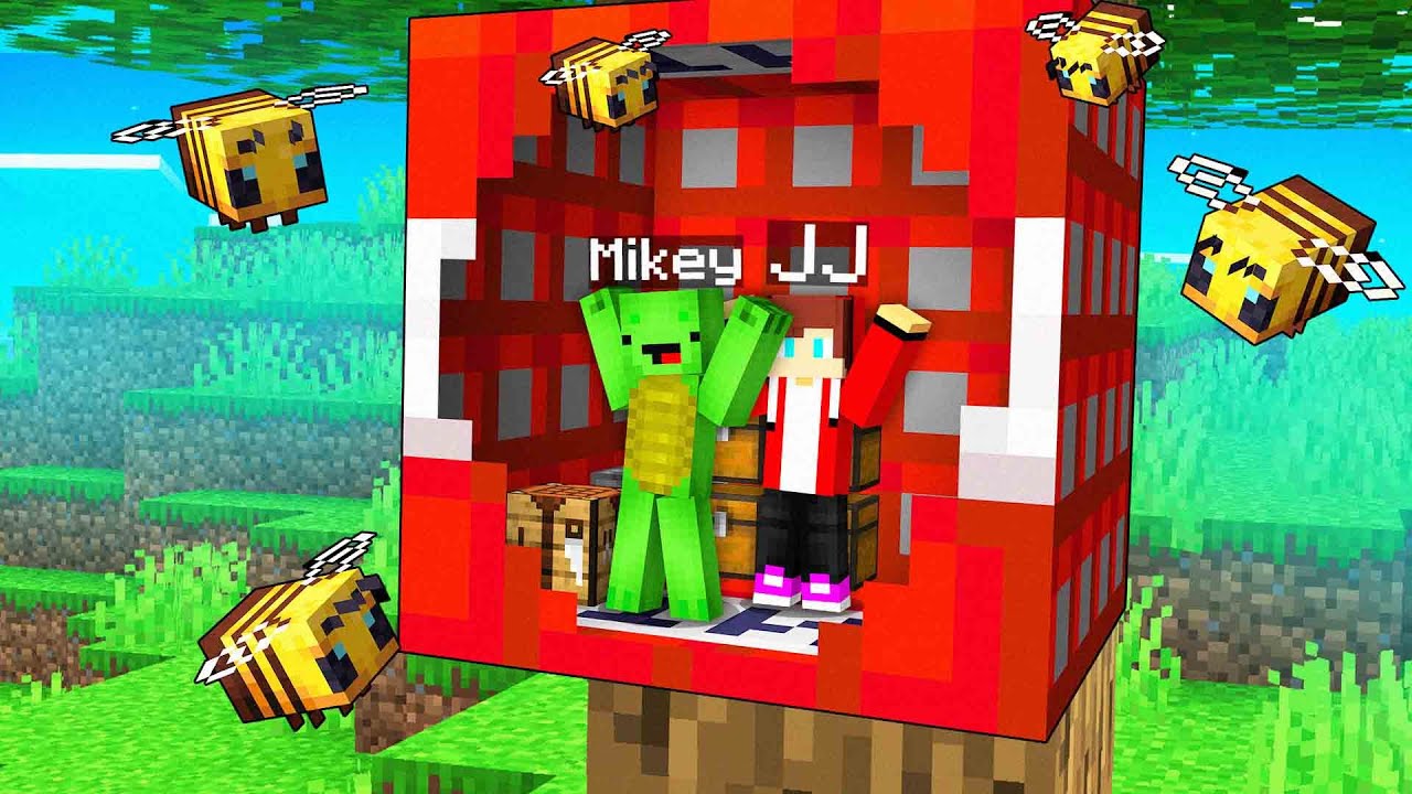 TINY Mikey and JJ Built a Secret Base Inside a TNT HIVE in Minecraft ...