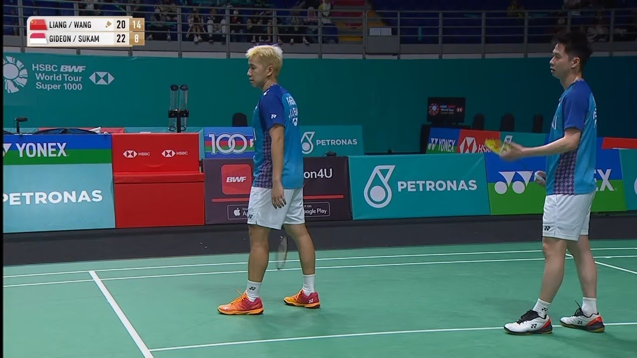 Kembali Tengil Aksi Kevin/Gideon vs Liang/Wang Malaysia Open 2023 - YouTube