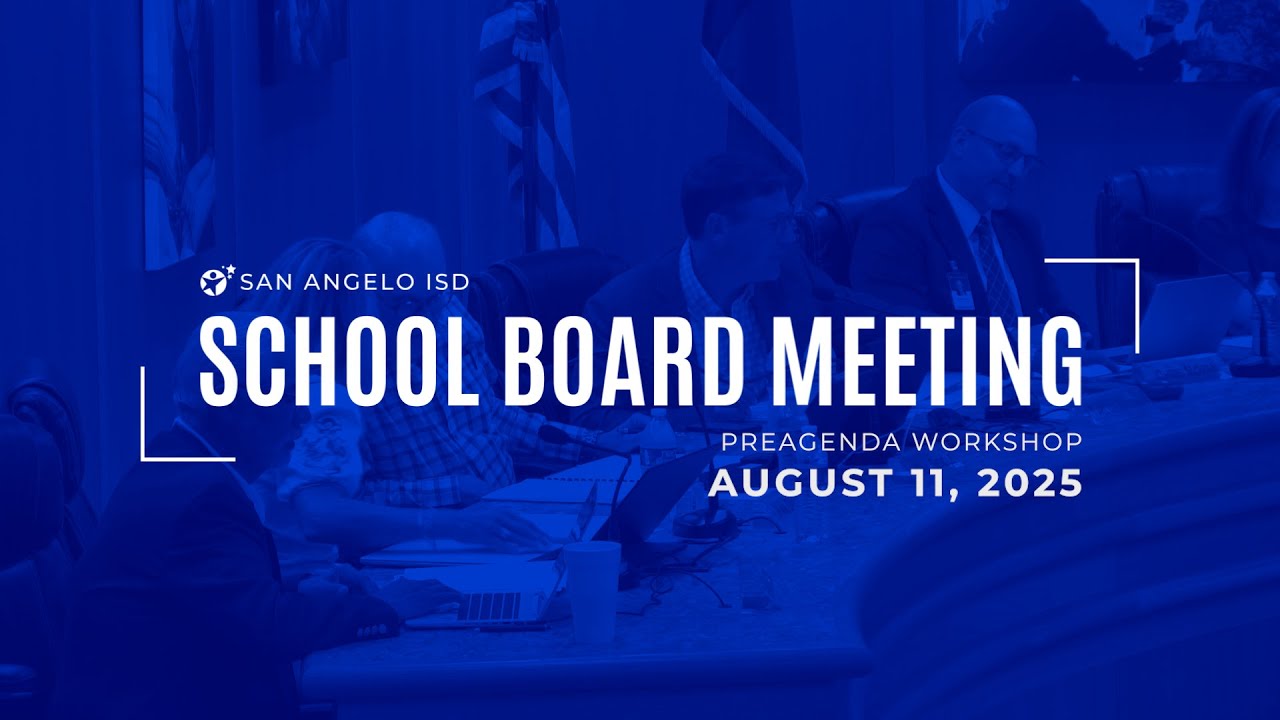 San Angelo ISD School Board Meeting - August 11, 2025 - YouTube