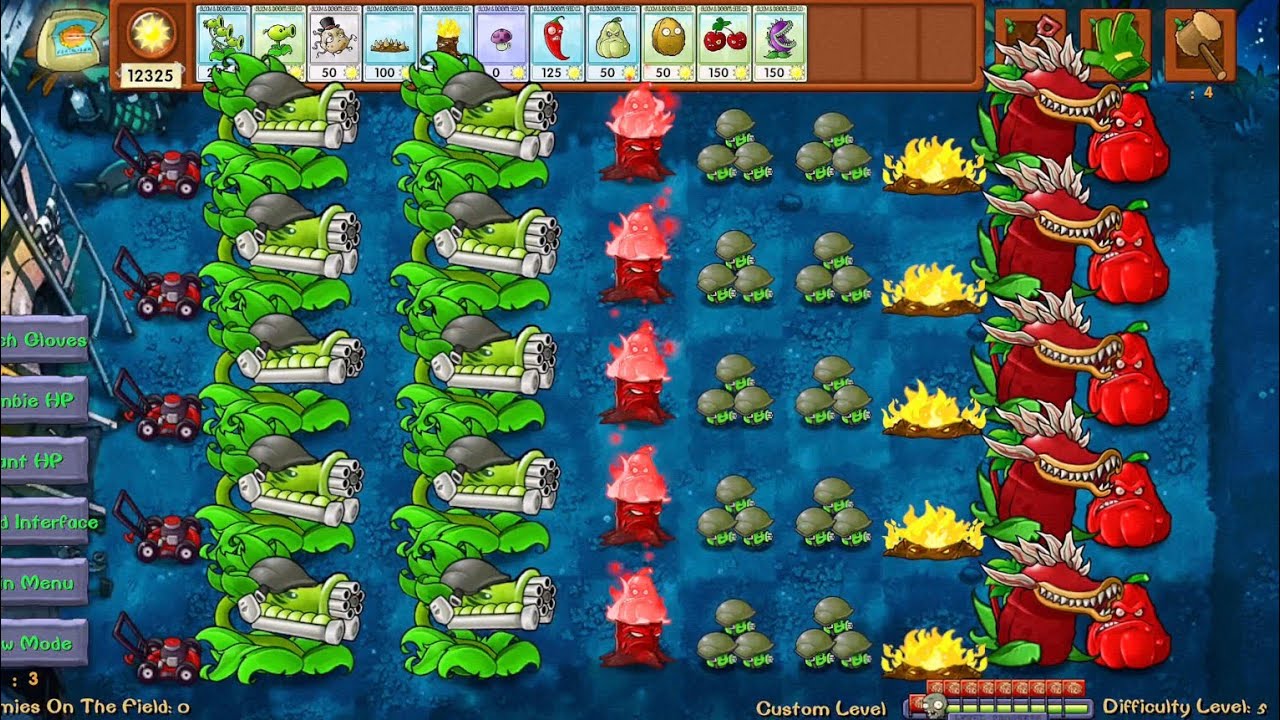 Pvz Fusion | Giant Pea Turrent + Gatling Pea-Shroom vs All New Zombies ...