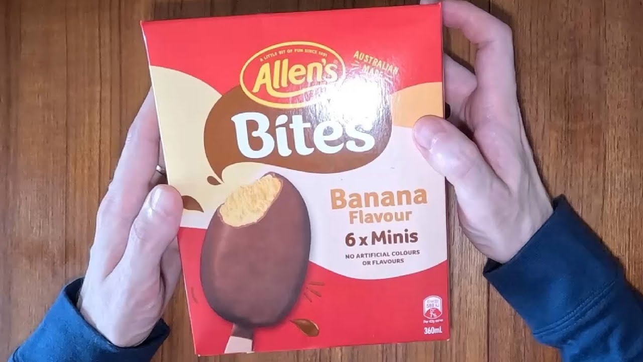 Allen's Bites Banana Flavoured Ice-Creams - YouTube