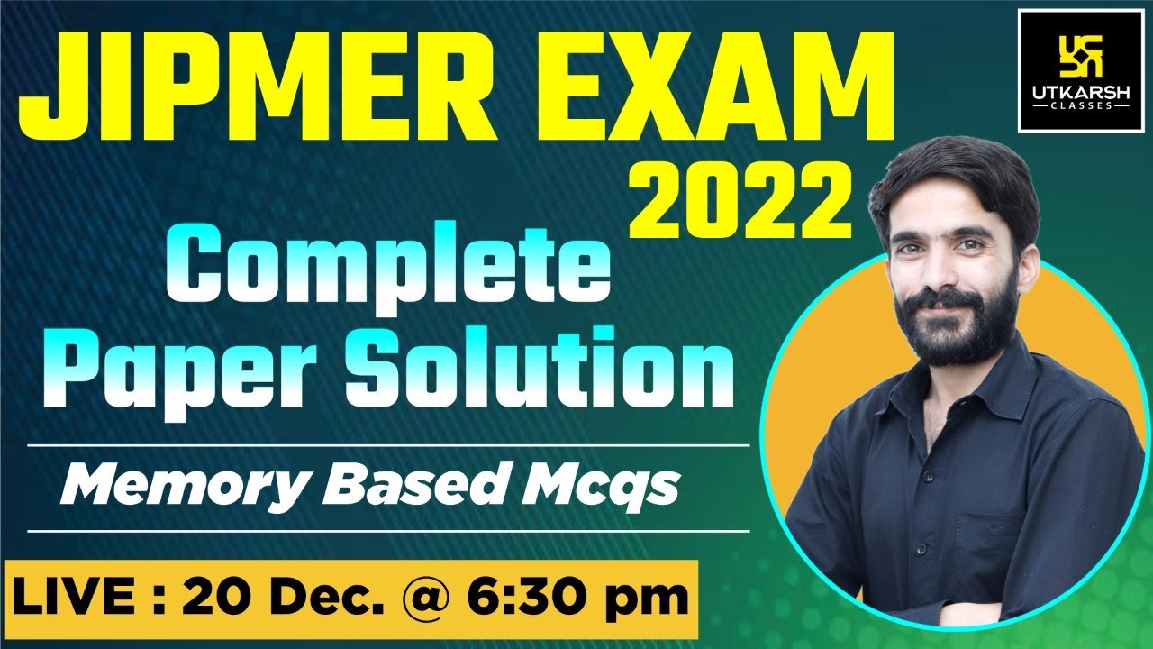 JIPMER 2022 Exam Paper Solution | Check Your Answer | Nursing Officer ...