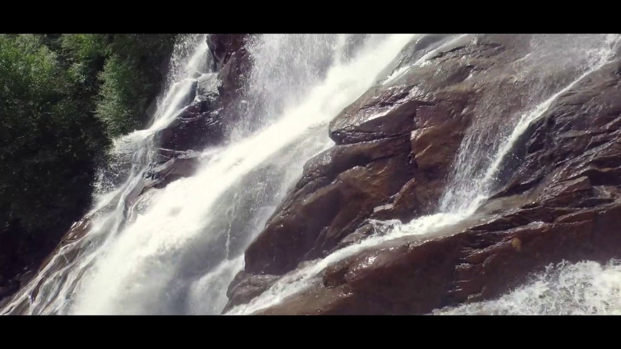 Drone video over a waterfall - YouTube