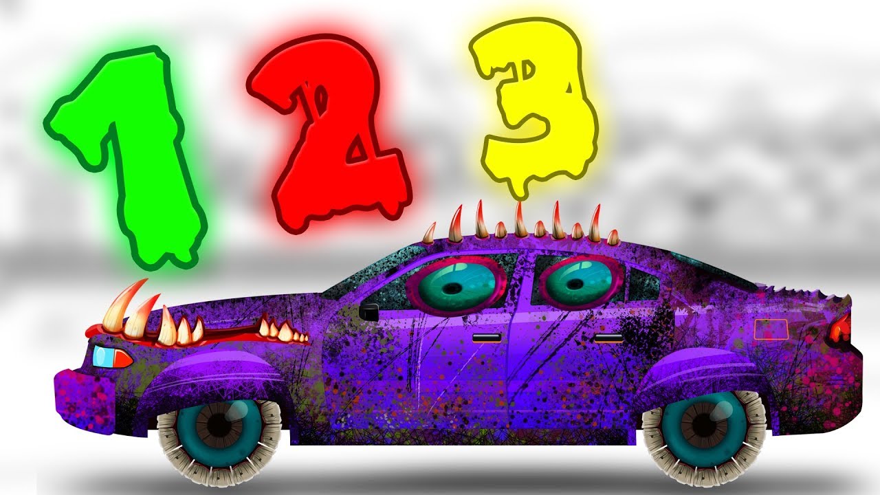 Scary Car Cartoon | Learn Numbers | Evil Street Vehicle - YouTube