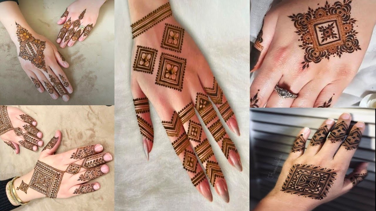 Square Mehndi Design for Back hand || Easy Arabic Mehndi Design Simple ...