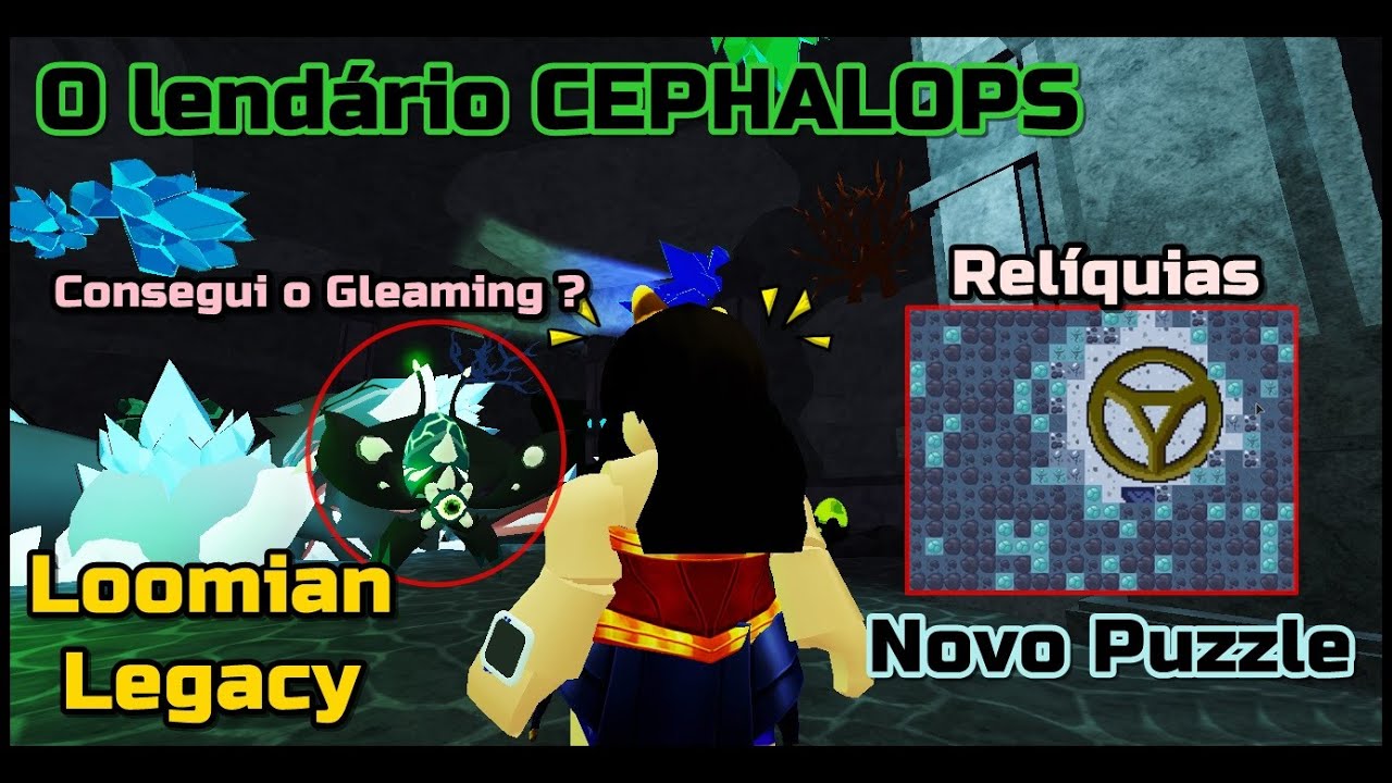 O Lendário CEPHALOPS | Peguei o Gleaming ??? | Evolução dos loomians da ...