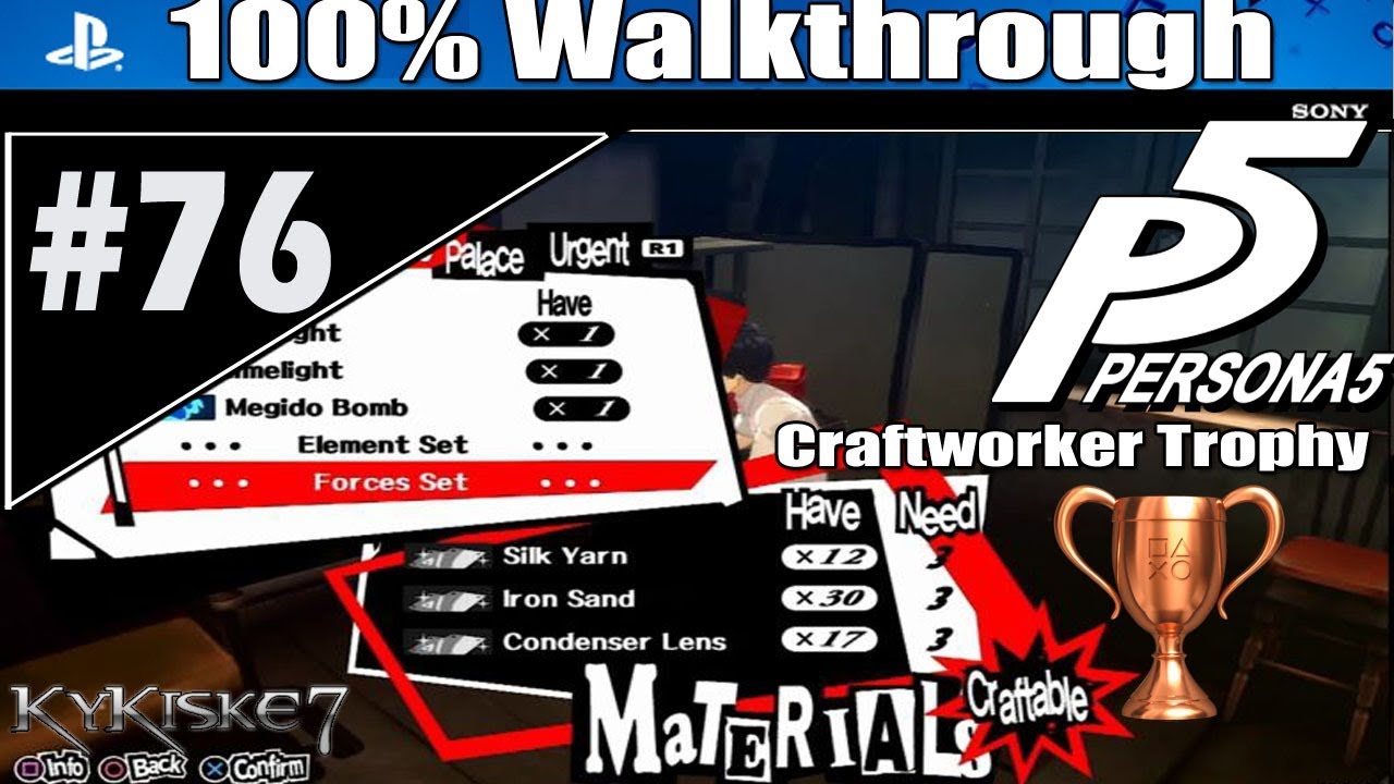 Persona 5 - English Walkthrough 100% P.76 -"Craftworker Trophy" - YouTube