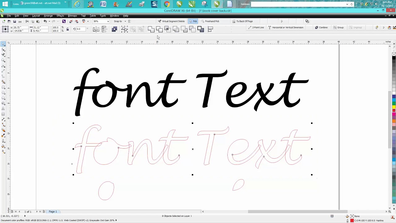 Corel Draw Tips & Tricks Join letters in a word - YouTube
