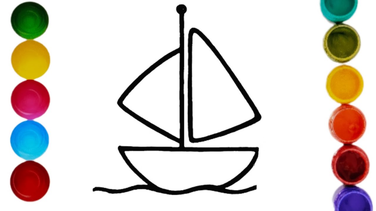 Cute Ship Drawing Painting & Coloring For Kids and Toddlers_ Kids Art ...