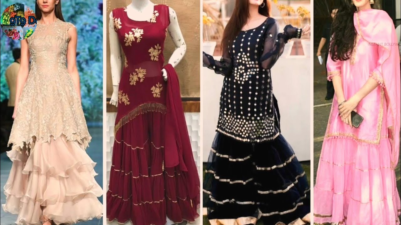 Sharara style dress | New Sharara dress frock lehenga stylish dress # ...