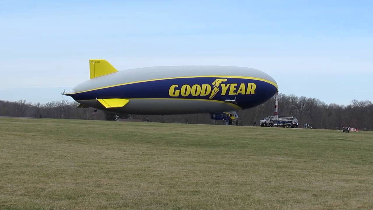 Newest Goodyear Zeppelin at Wingfoot- Maiden Voyage - YouTube
