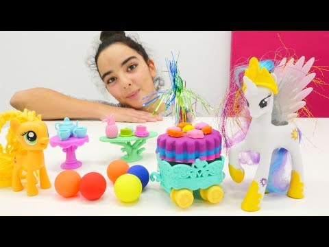 Celestia'nın doğum günü! My Little Pony oyuncakları.