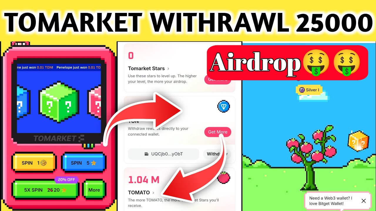 Tomarket airdrop / How to play tomarket mini game ! tomarket withdraw ...