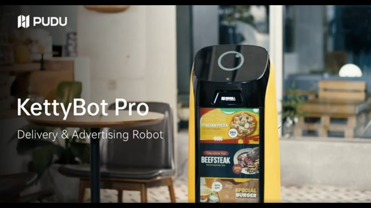 Postrežni in oglasni robot KettyBot Pro - YouTube