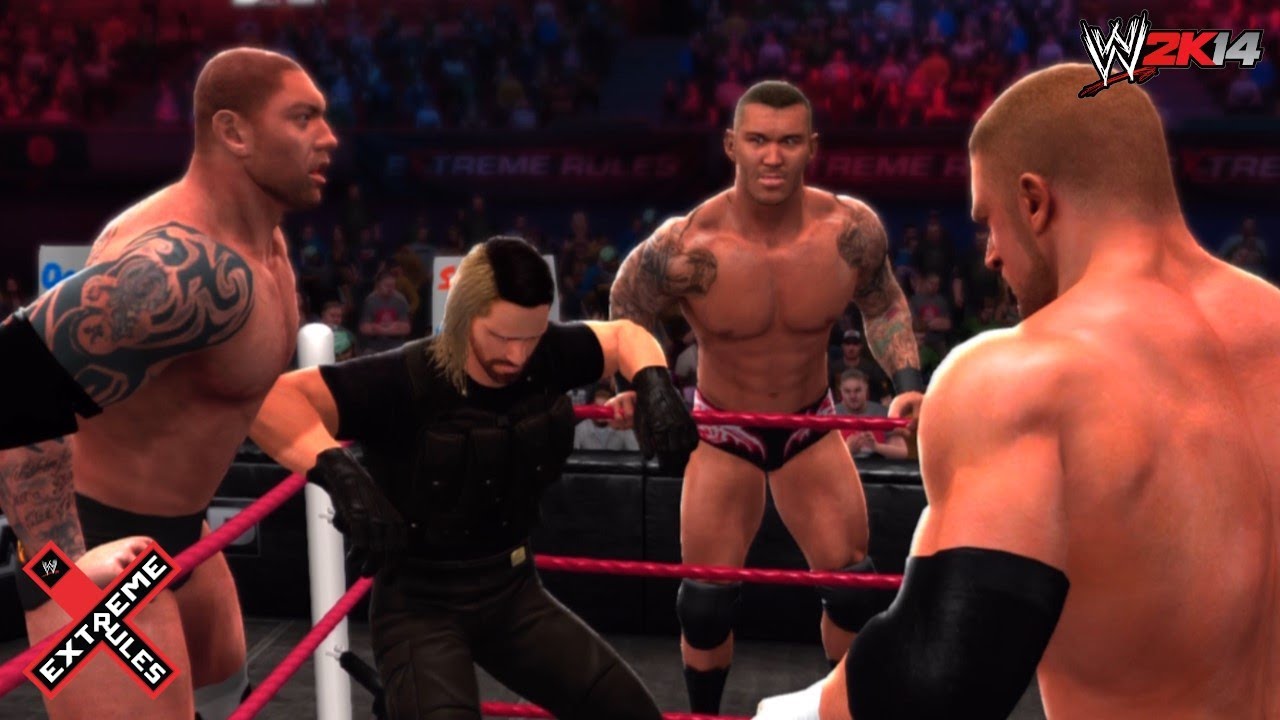 WWE Extreme Rules 2014 - Evolution vs The Shield - 6 Man Tag Team Match ...