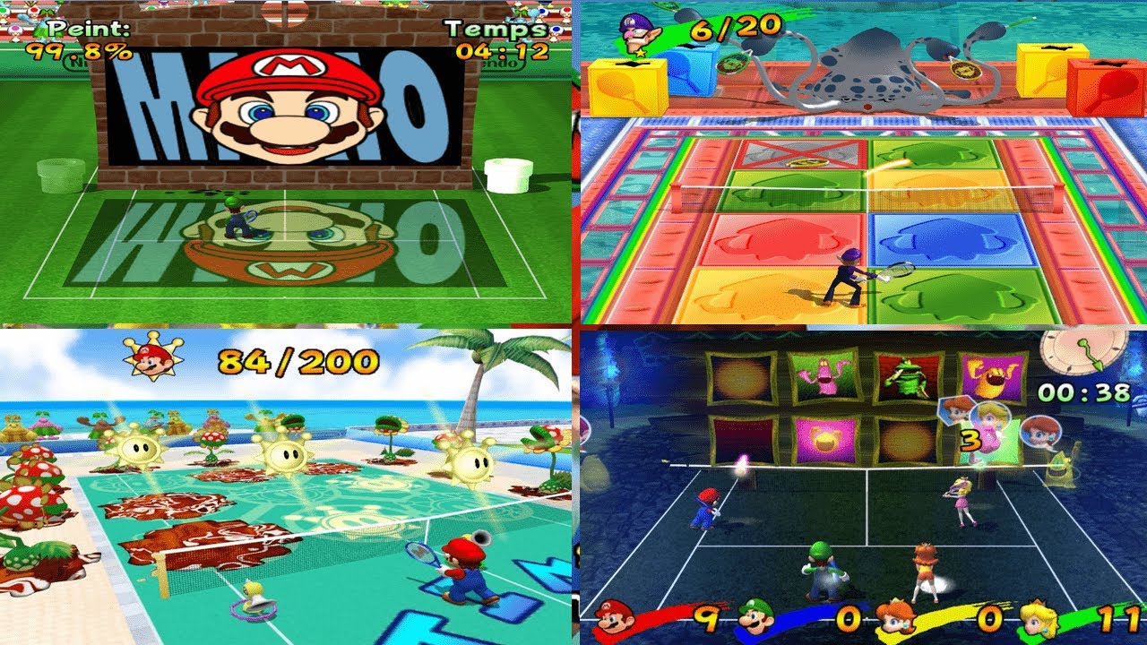Mario Power Tennis - All Minigames - YouTube