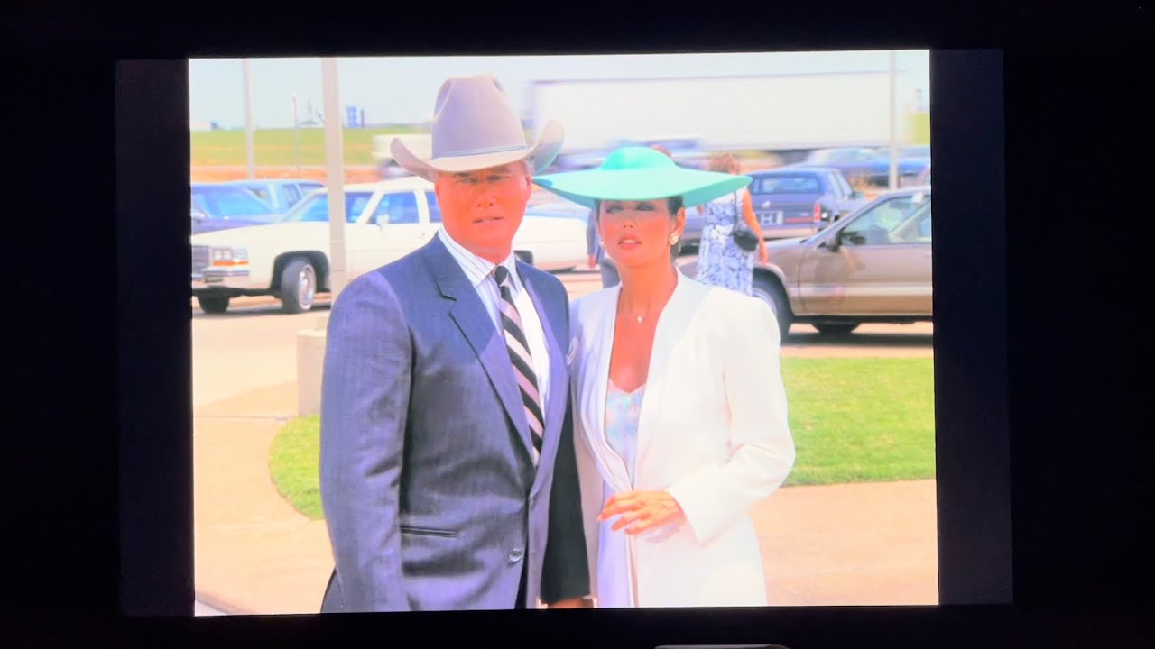 Dallas: Mandy points out her stalker to J.R. - YouTube