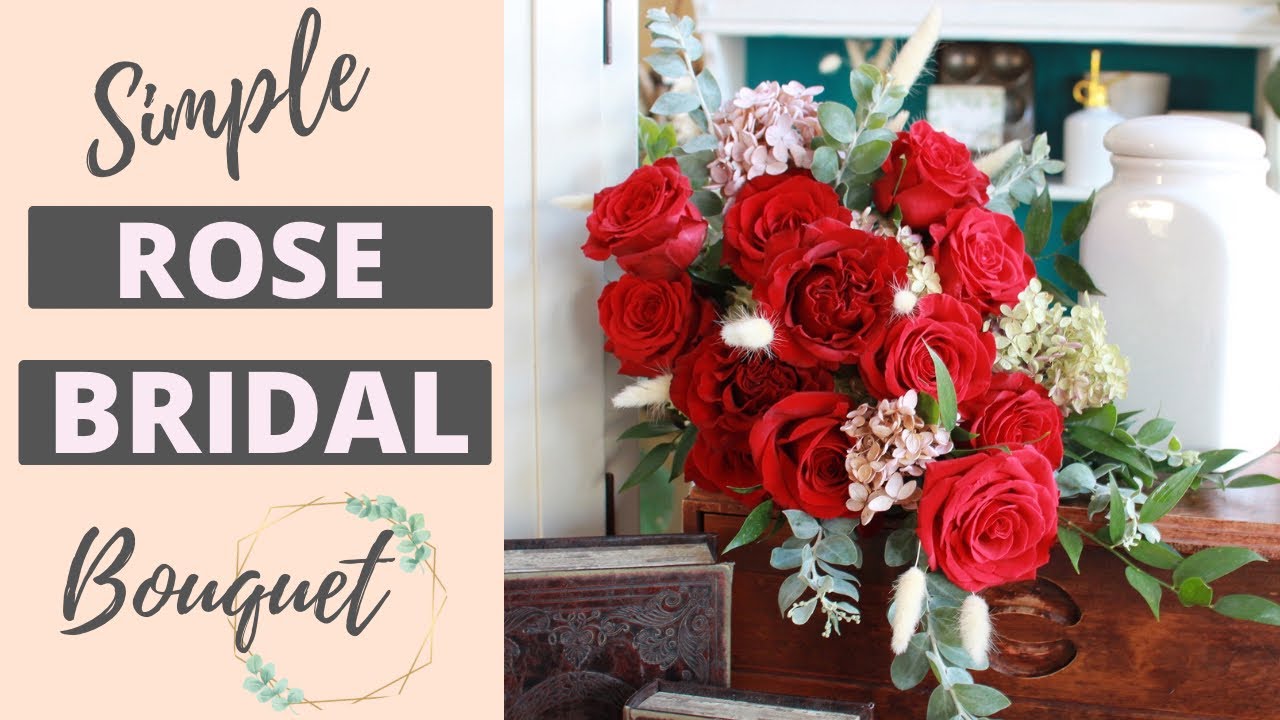 How to make simple rose bridal Bouquet | DIY Wedding Bouquet - YouTube