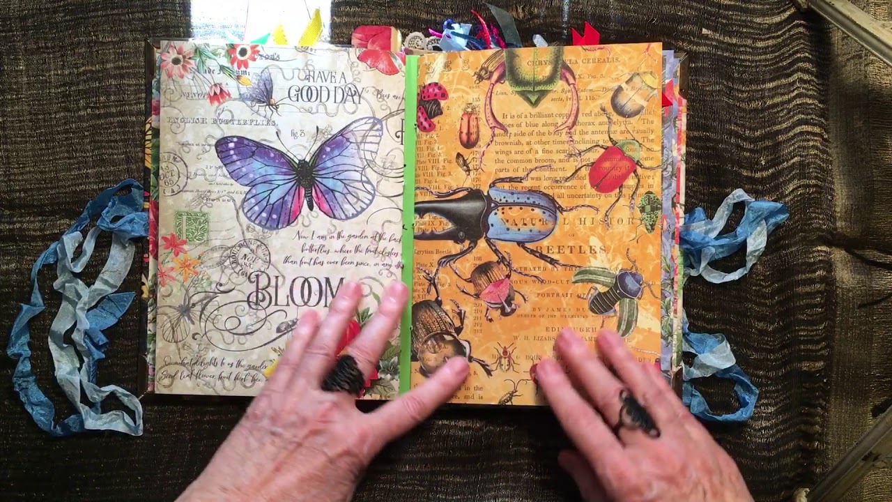 Graphic 45 stunning paper "Flutter" journal - YouTube