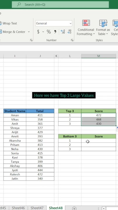 How To Use Large & Small Function In Excel - YouTube